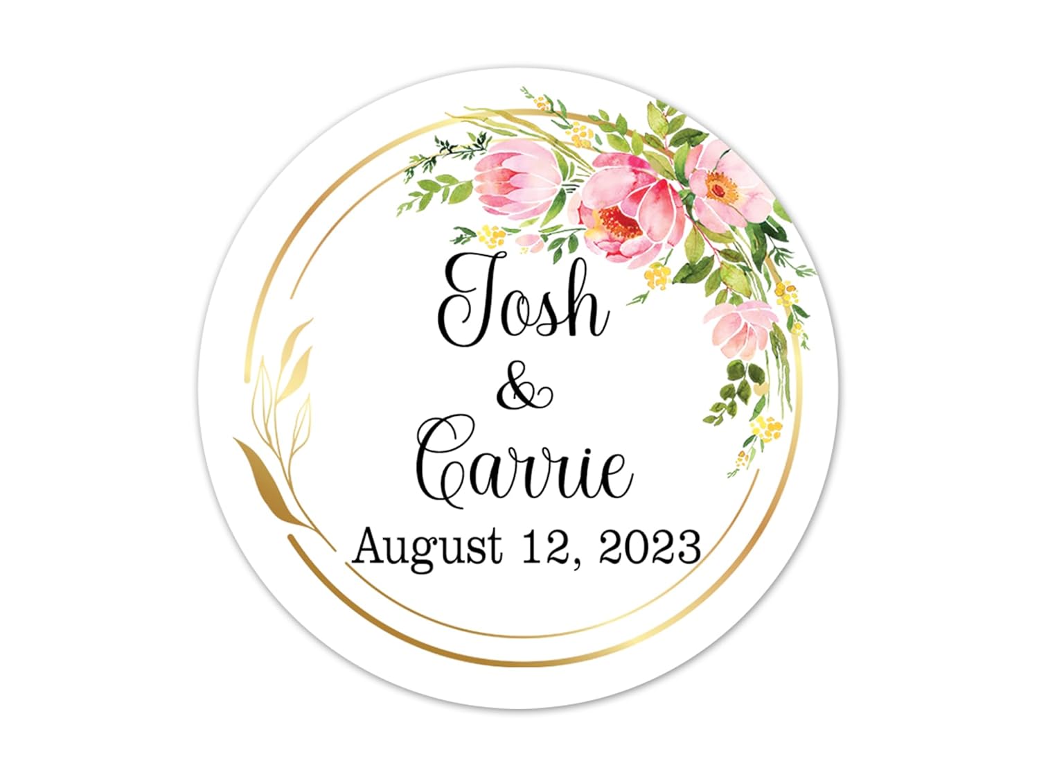 Amazon.com: Personalized Wedding Party Favor 1 inch Round Stickers ...