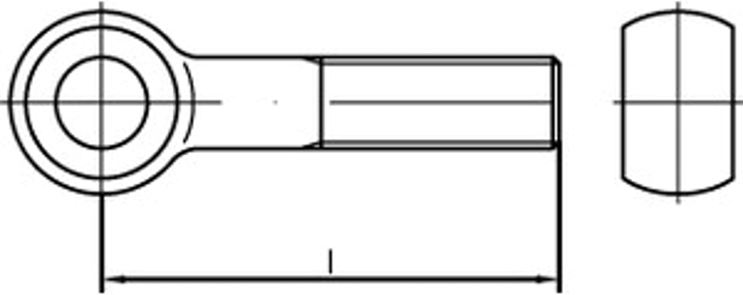 DIN 444 Form B Eye Bolt M20 x 180 Galvanised Steel 4.6 : Amazon.co.uk ...