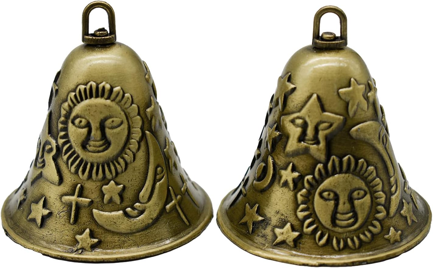 Amazon.com : Pinenjoy 2Pcs Feng Shui Bell Carved Sun Star Moon Pattern ...