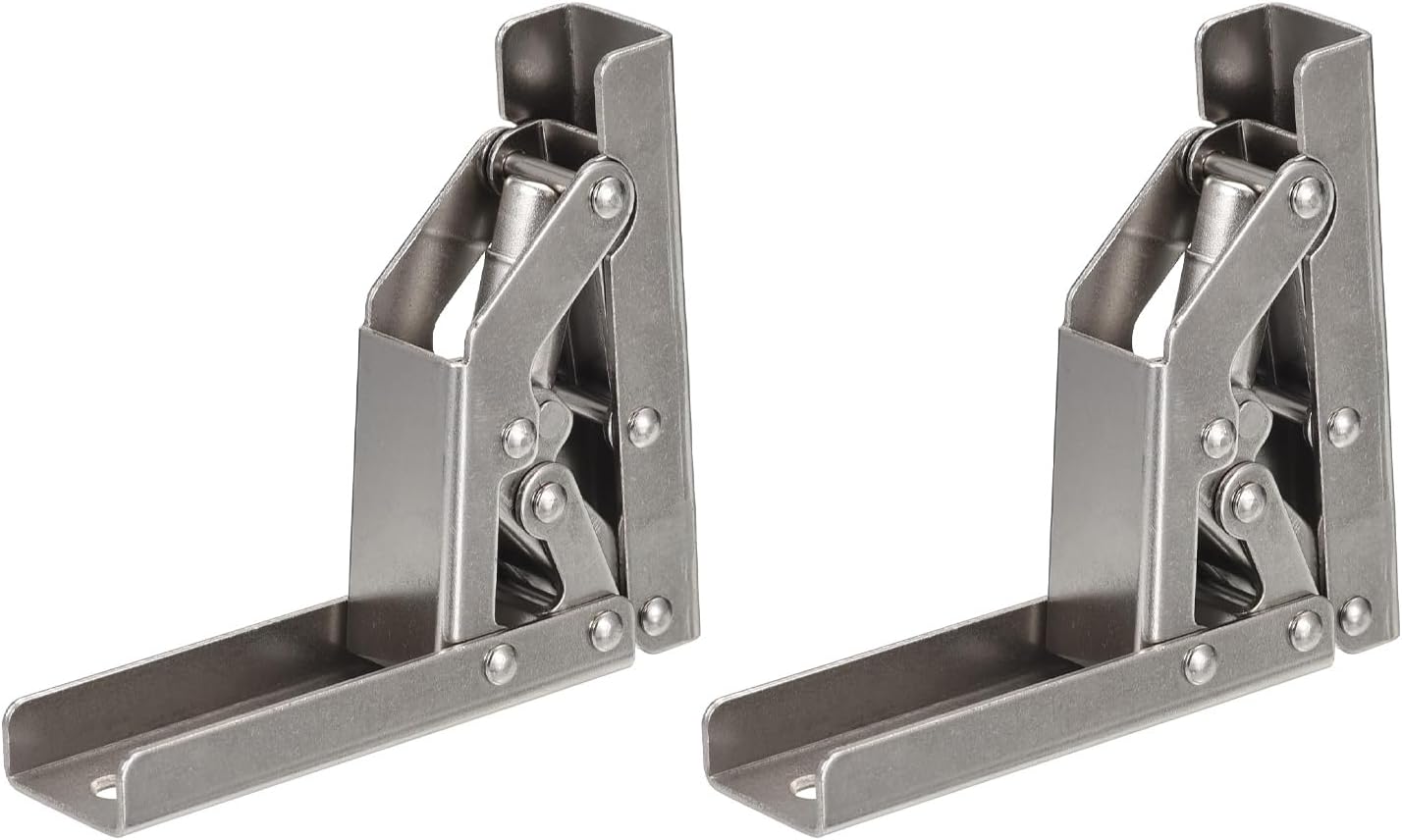 uxcell 90 Degree Folding Shelf Hinge Bracket, 2pcs Hidden Table Holder ...
