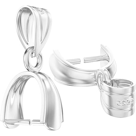 Amazon.com: 6Pcs 925 Sterling Silver Slider Pendant Clasp Bail ...