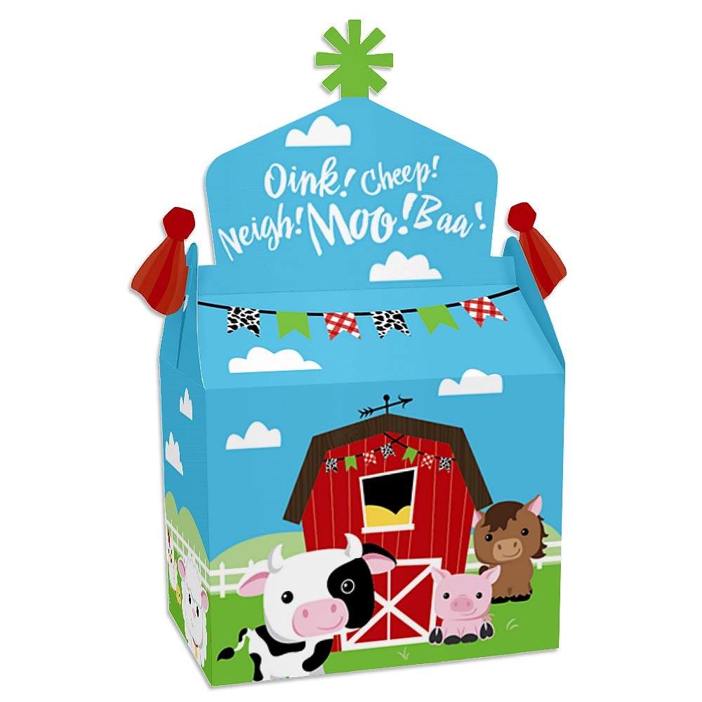 Amazon.com: Big Dot of Happiness Farm Animals - Treat Box Party Favors ...