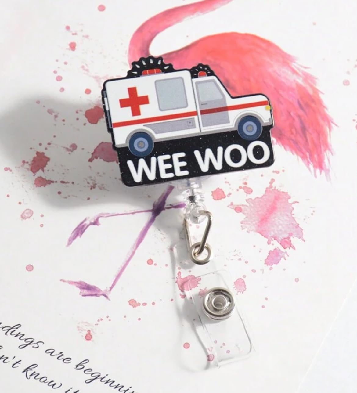 Ambulances Badge Holder Id Cards Wee Woo Bus Retractable Badge Reel