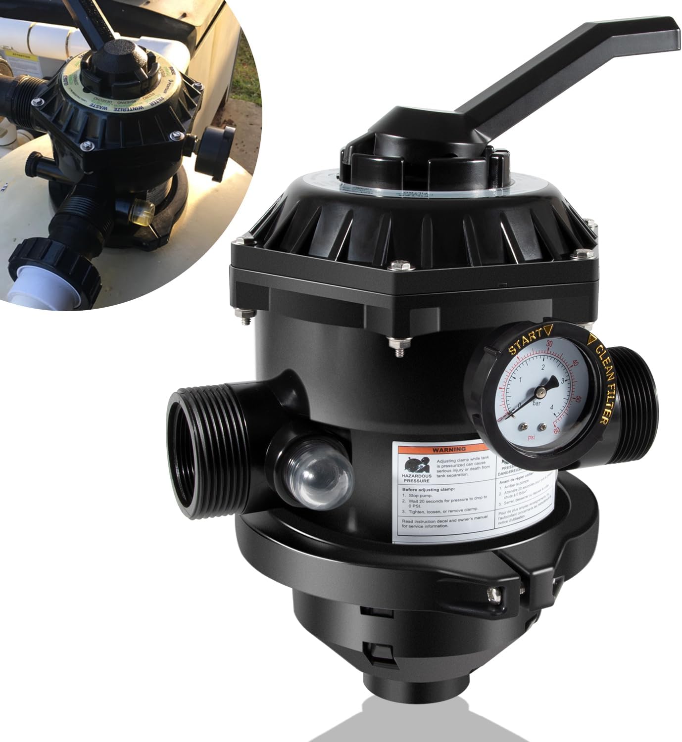 Amazon.com: 1-1/2-Inch 6-Way Clamp Style 262506 Replacement Pool and ...