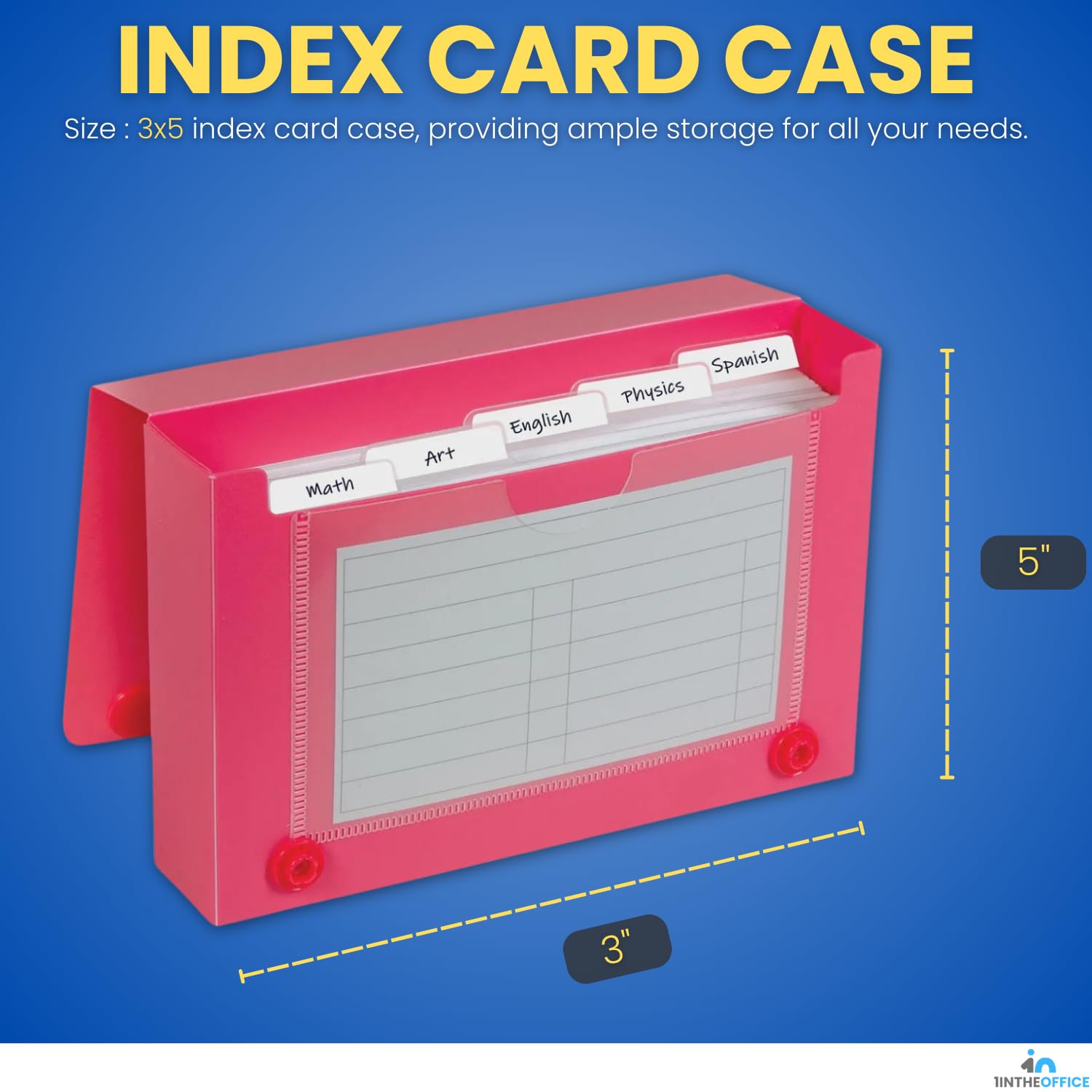 Snapklik.com : 1InTheOffice Index Card Case 3x5, Index Card Holder ...