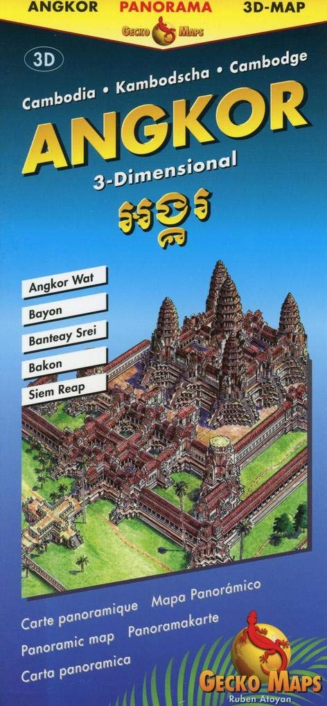 Angkor Wat 3-Dimensional Panoramic Map - Gecko Maps | 9783906593302 ...