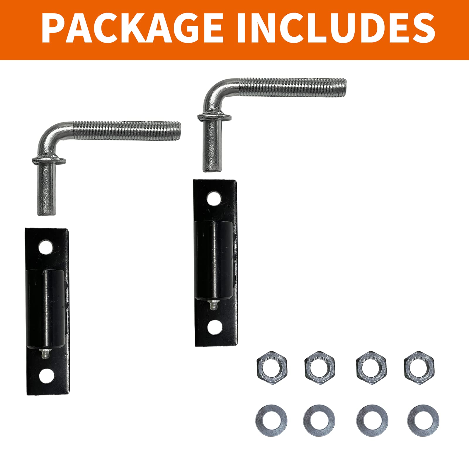 Snapklik.com : Steel J-Bolt Hinge Doors Gates 1/2 Inch Heavy-Duty ...