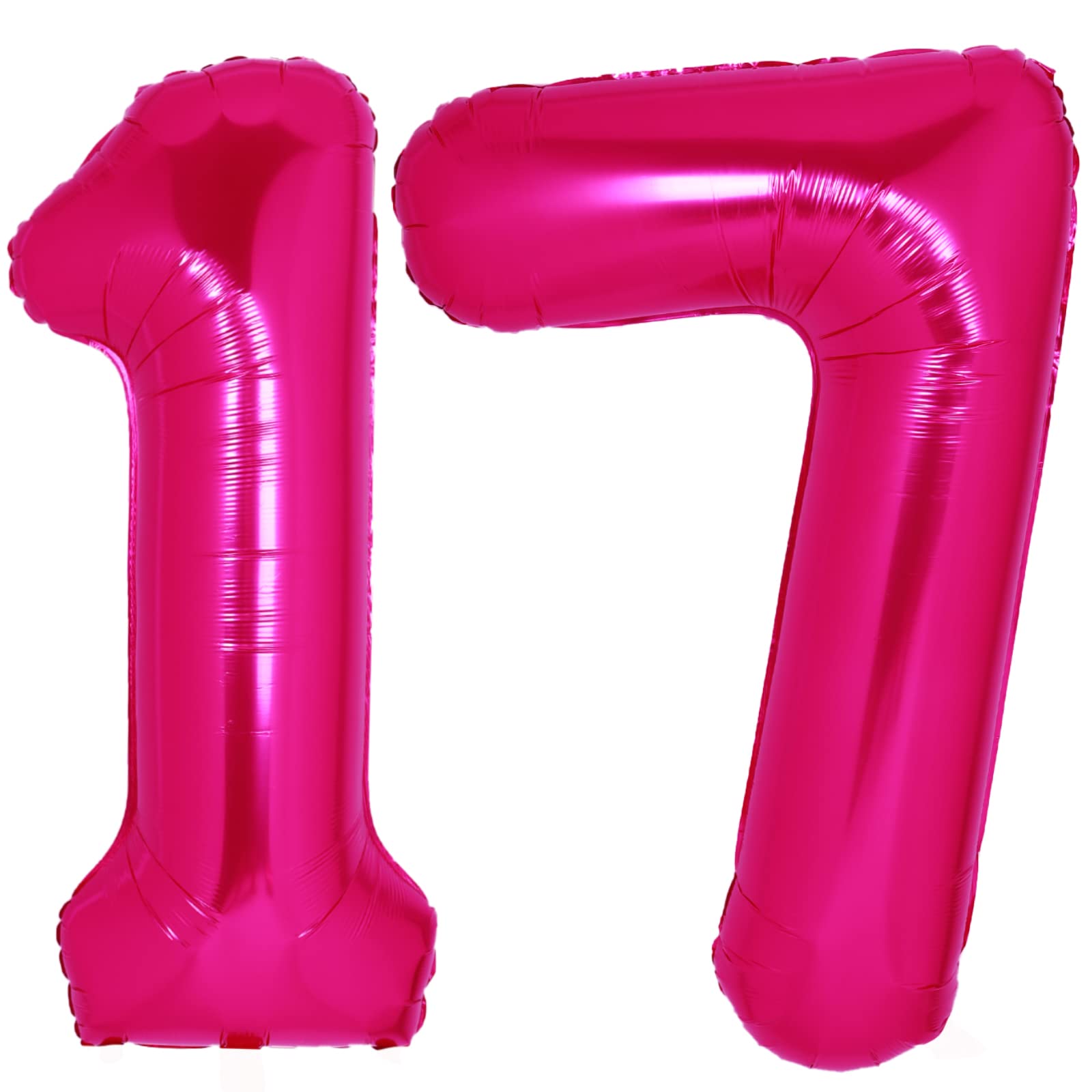 Amazon.com: 40 Inch Giant Hot Pink Number 17 Balloon, Helium Mylar Foil ...