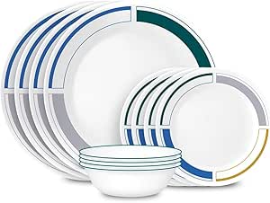 Amazon.com | Corelle® Color Block 12-piece Dinnerware Set, Service for ...