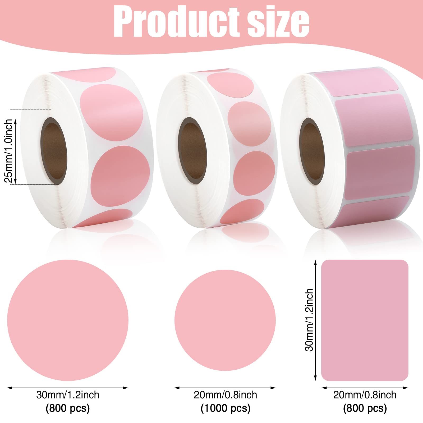 Buy 3 Rolls Thermal Labels Thermal Printer Sticker 0.8 inch-1.2inch ...