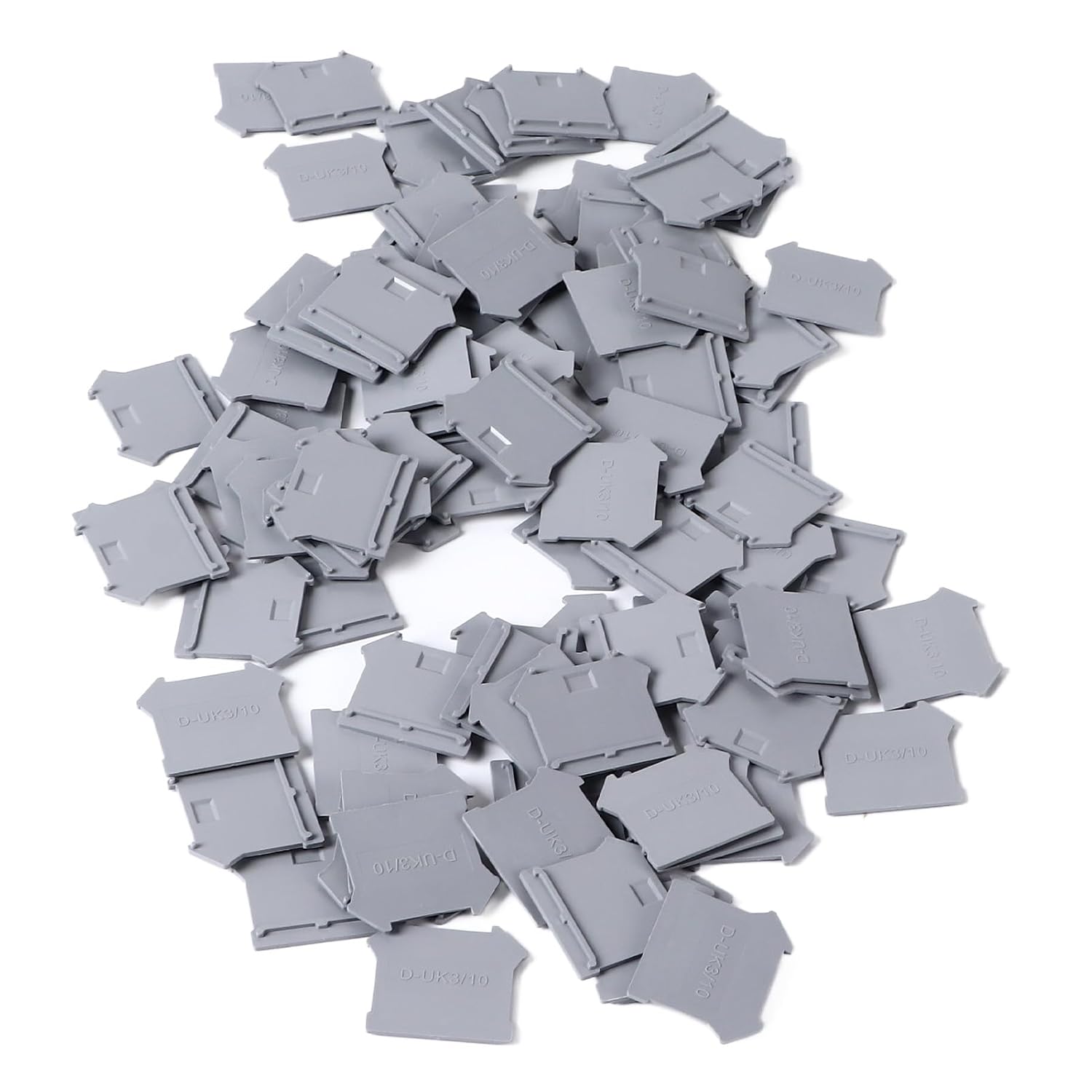 100PCS PA66 Din Rail Block Terminal Partition Plates End Cover Terminal ...