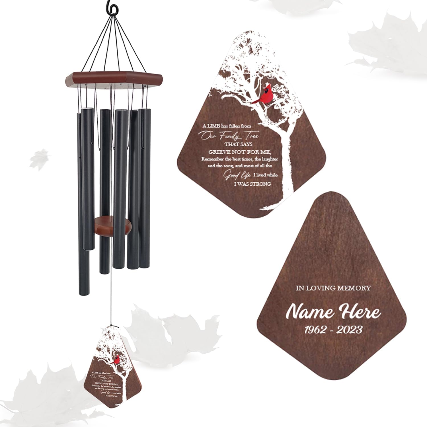 Amazon.com : ASTARIN Personalized Memorial Wind Chimes Outdoor Wood ...