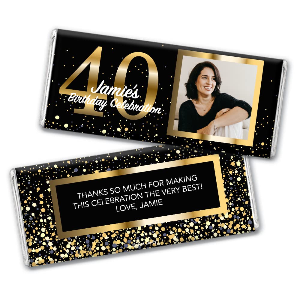 40th Birthday Candy Bar Card Big Dot Of Happiness Chic 40th Birthday