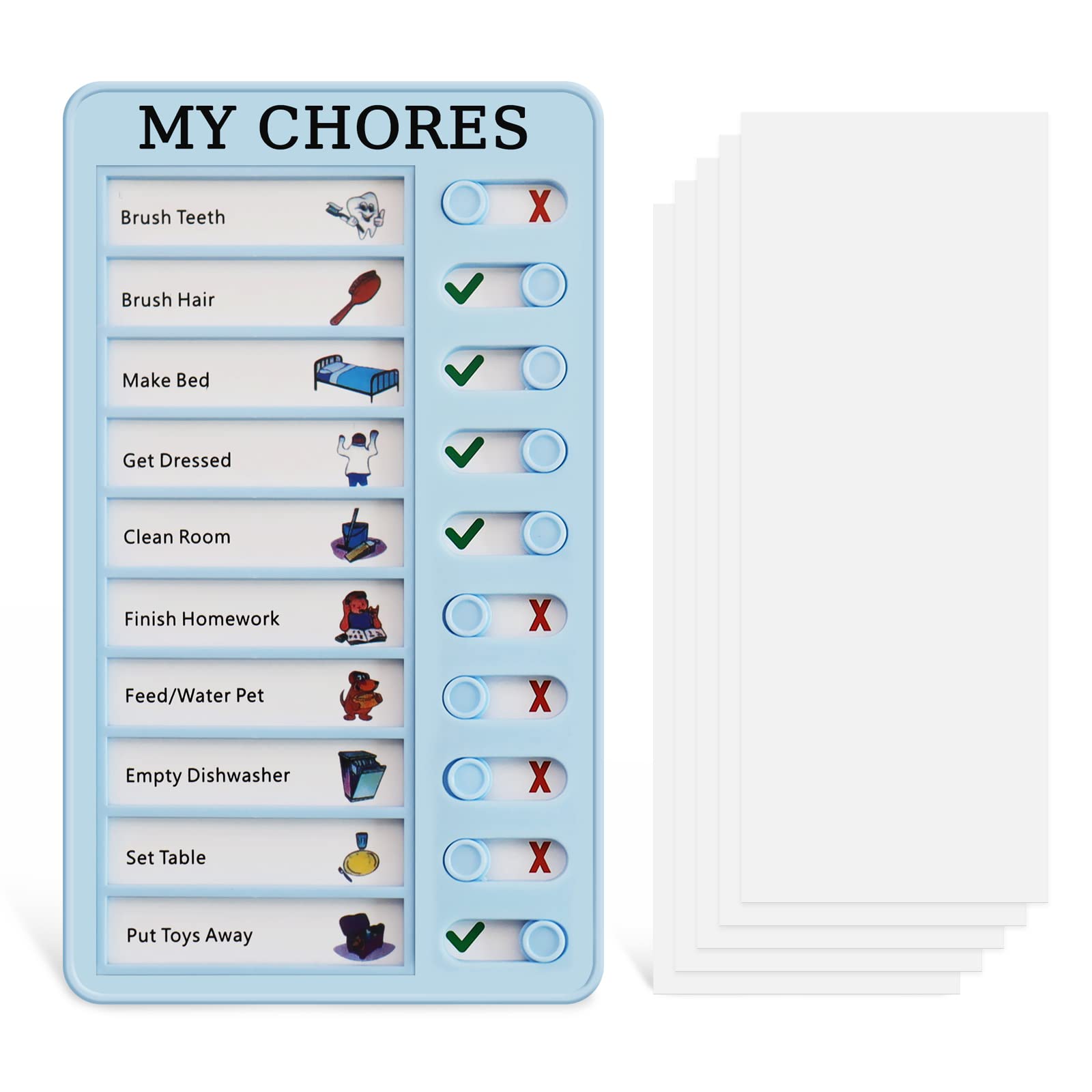 Buy Chore Chart for Kids and Adults Portable Memo Plastic Board RV ...