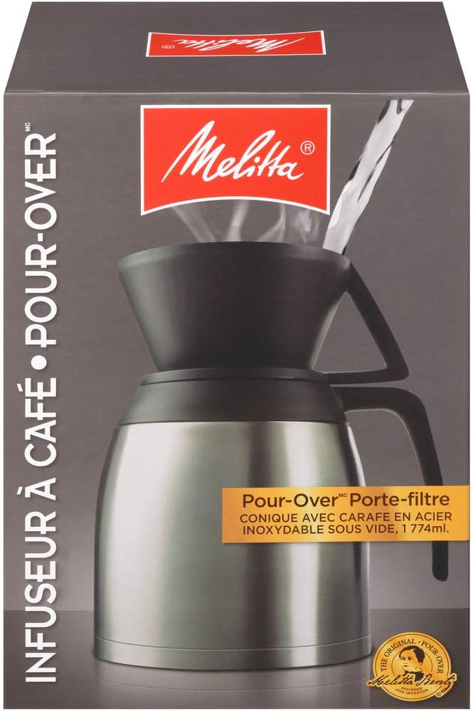 Amazon.com: Melitta Pour-Over Coffee Brewer & Stainless Steel Carafe ...