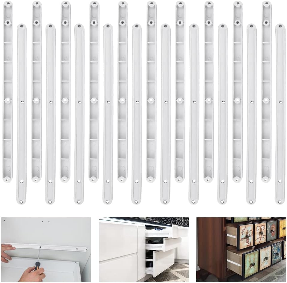 Drawer Runner Slides Guide Rails Plastic for 17mm Grooved Drawers ...