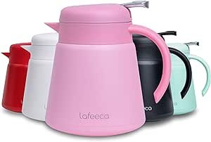 LAFEECA Thermal Coffee Carafe Tea Pot Stainless Steel, Double Wall Vacuum Insulated | Cool Touch ...