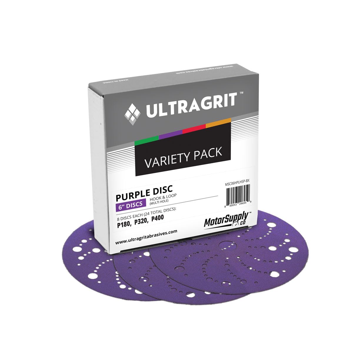 UltraGrit Purple 6" Sanding Disc, Hook and Loop, P180, P320, P400 ...
