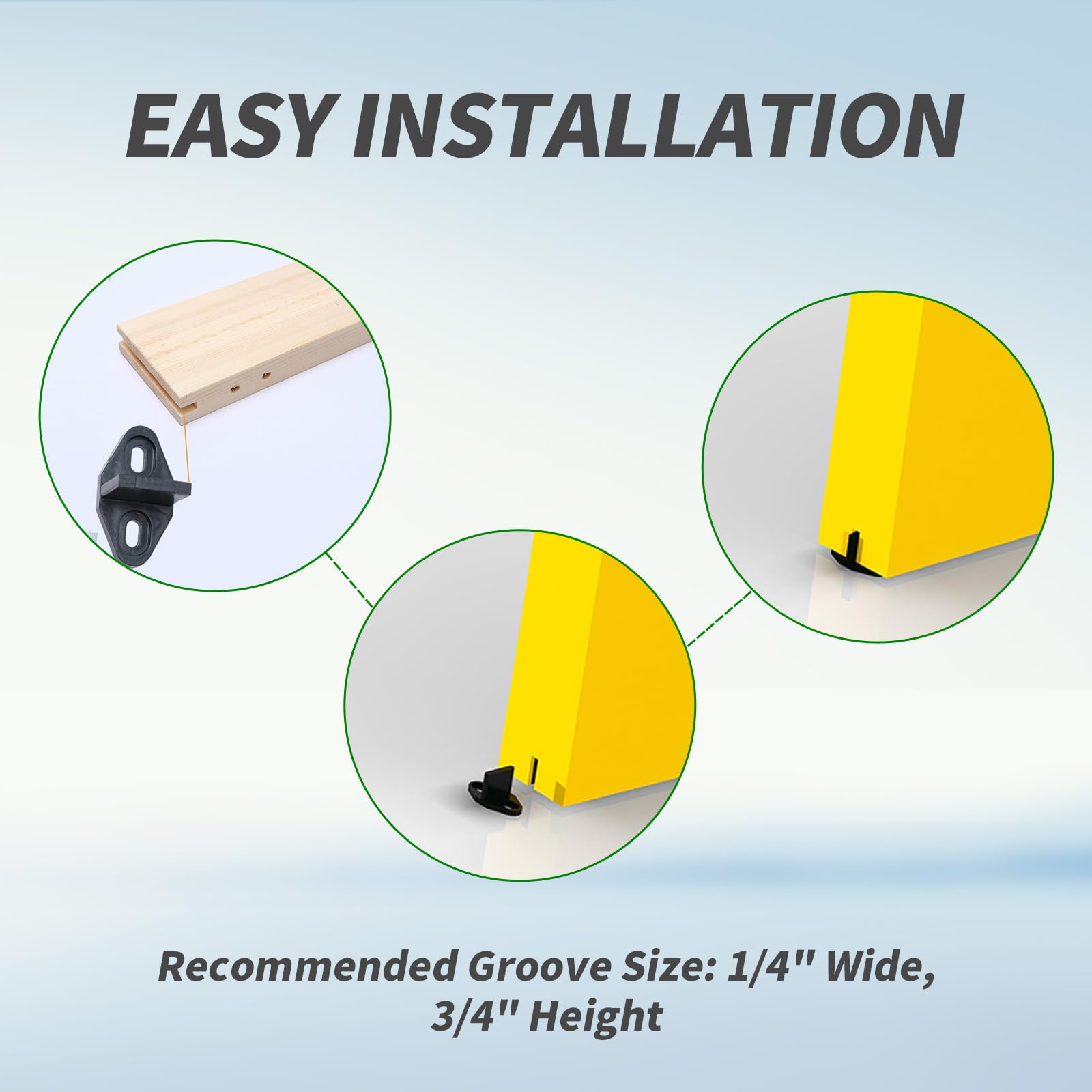 Snapklik.com : 4Pack Black Floor Guide For Sliding Barn Door Hardware T ...