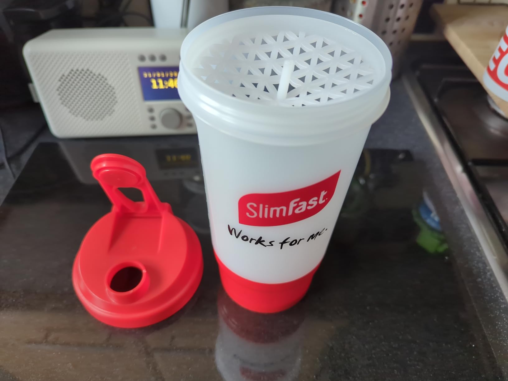 SlimFast Leak Proof Shaker Bottle with Storage Compartment, 500 ml ...