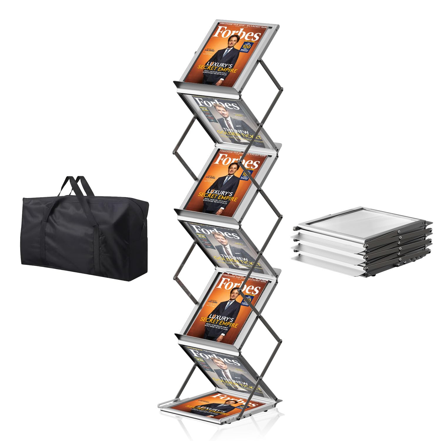 Amazon.com: 6 Pockets Foldable Magazine Holder Stand, Portable ...
