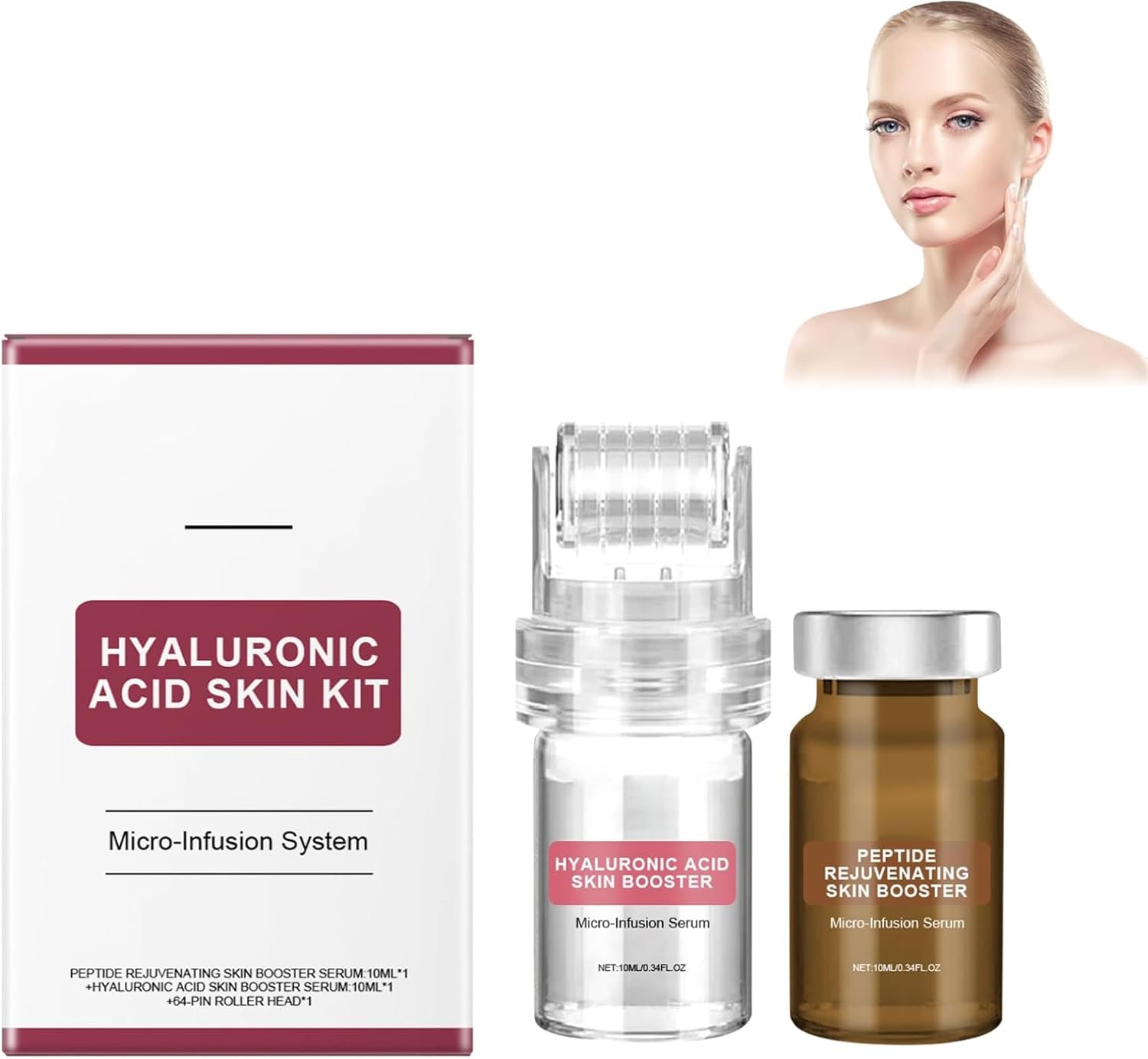 Système de micro-infusion pour le visage, sérum à l'acide hyaluronique ...
