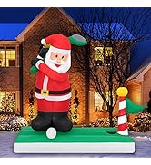 Amazon.com: Holidayana Christmas Inflatables Large 6 ft Santa Fishing ...