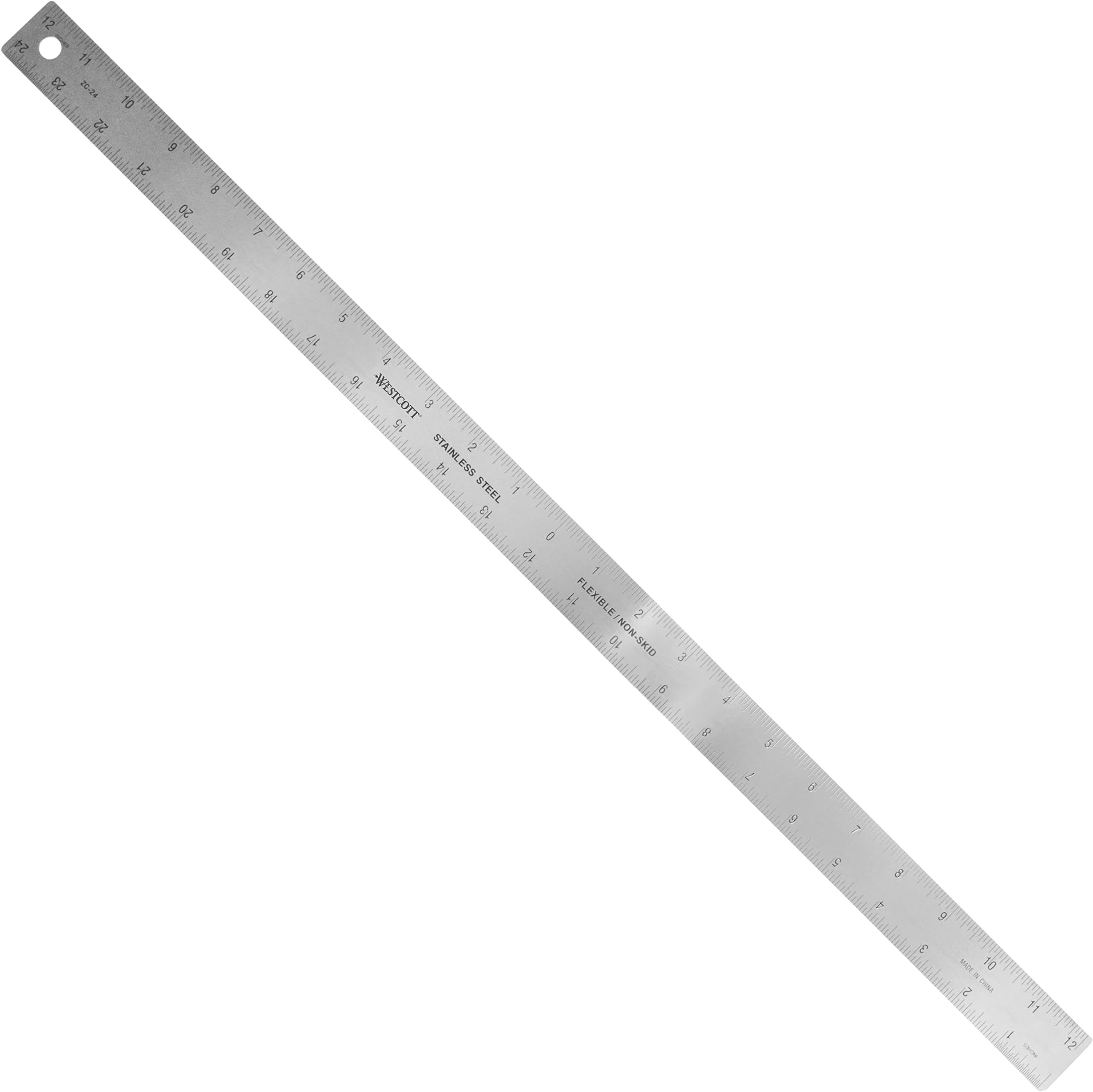 Westcott ZC-24 Zero Center Stainless Steel Metal Ruler with Non-Slip ...