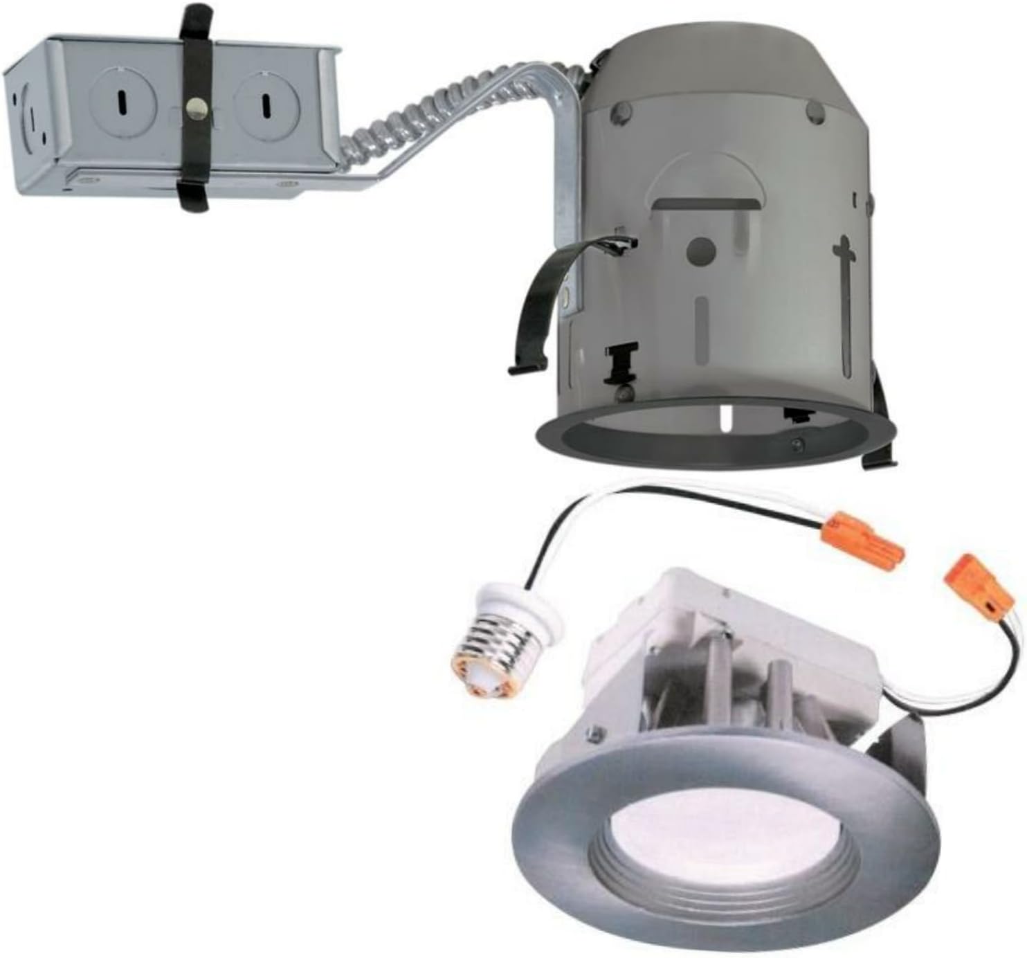 4-Inch Remodel Recessed LED Downlight Kit, Satin Nickel, 3000K - Amazon.com