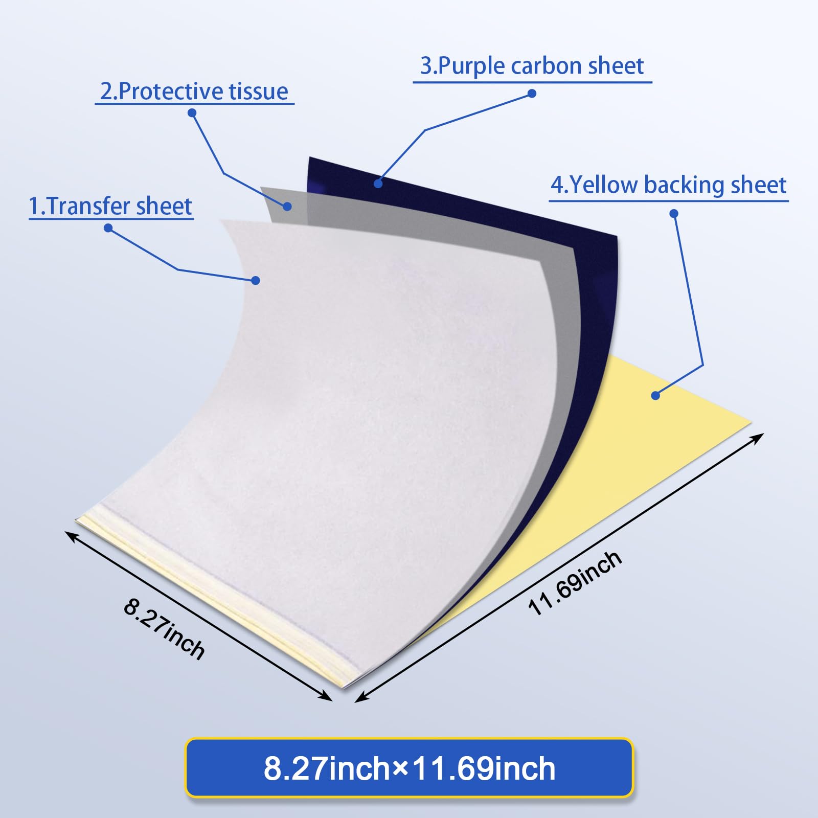 Snapklik.com : Tattoo Transfer Paper, 100 Sheet Stencil Stuff Paper, 4 ...