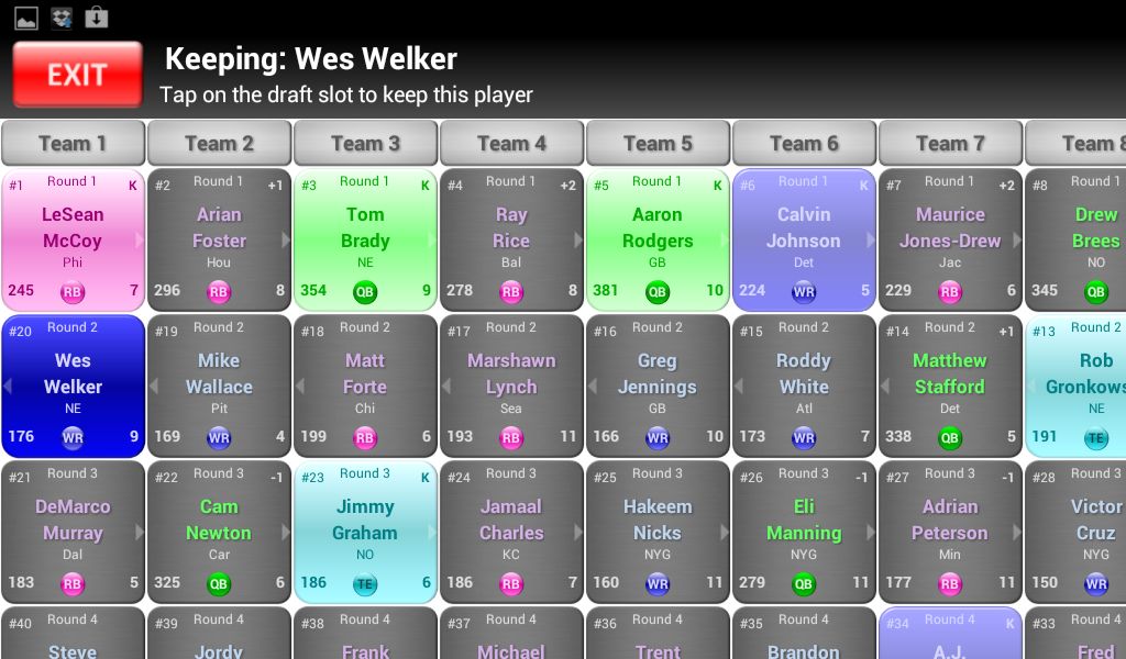 Fantasy Football Draft Grid - App on Amazon Appstore