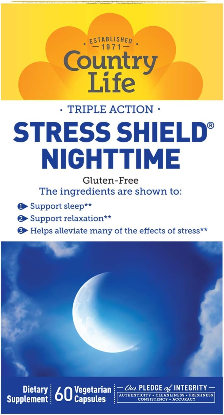 Amazon.com: Country Life Stress Shield Nighttime Capsules, 60 Count ...