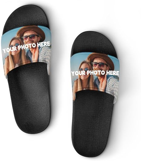 Amazon.com | Custom Slides Slippers Add Your Photo Name Design Sandals ...