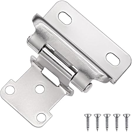 1/2 Overlay Wrap Hinges for Cabinet Doors, 4 Pairs(8PCS) Brushed Nickel ...