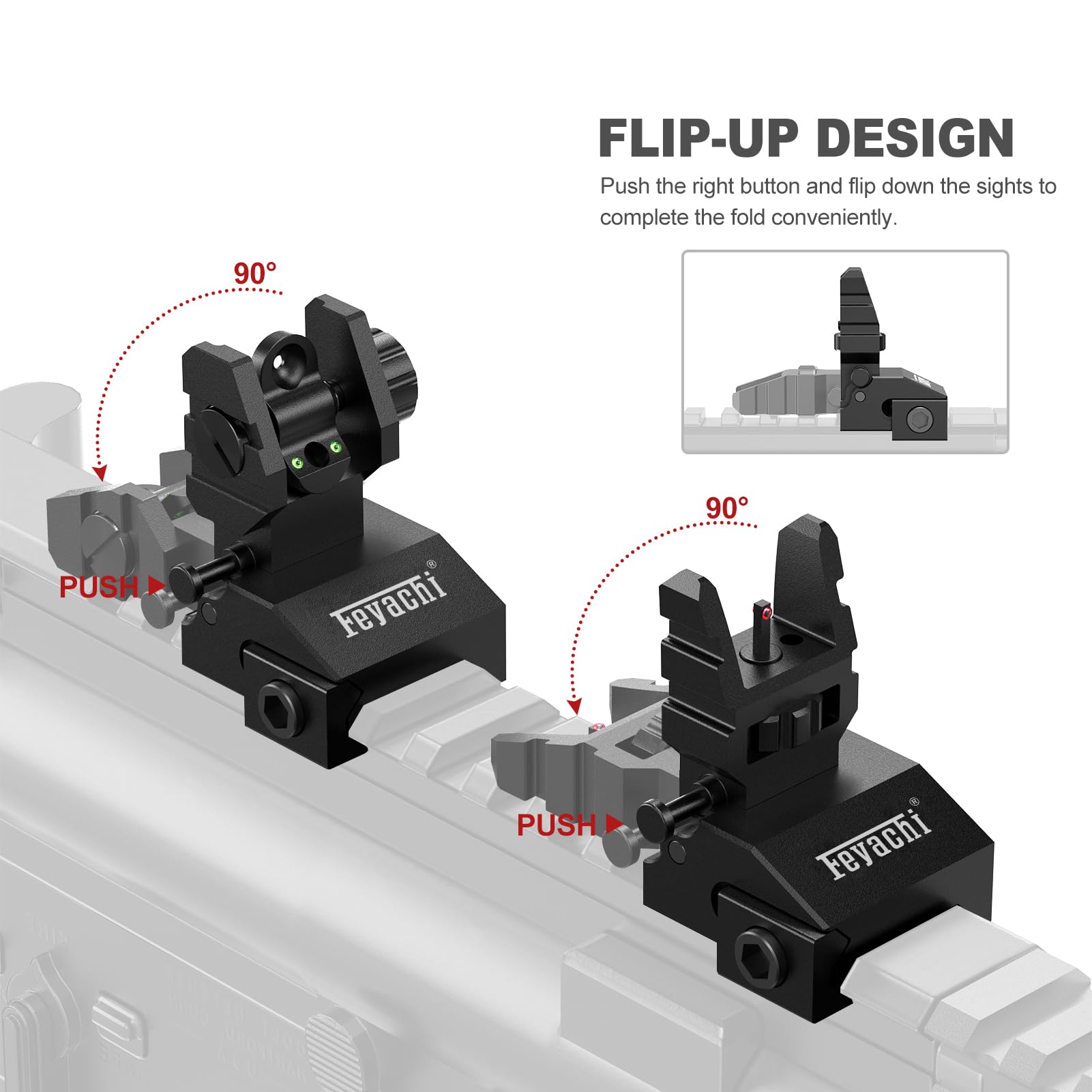 Snapklik.com : Feyachi S37 Fiber Optic Flip Up Iron Sights