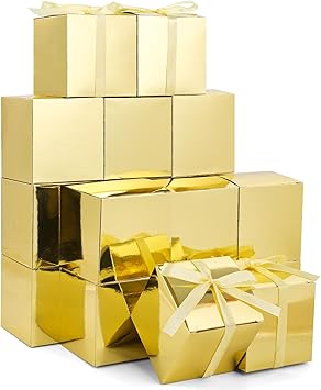 Amazon.com: VGOODALL 50PCS Mini Gift Boxes with Ribbons,3x3x3 inches ...
