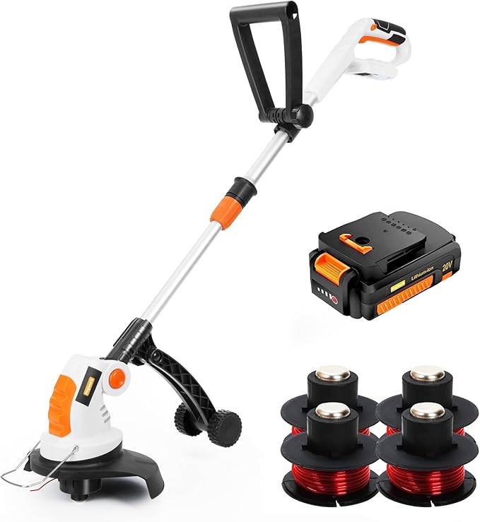 Amazon.co.jp: [2023新進化]Heywork 20V 充電式草刈機 草刈り機 電動コードレス最新型,1台2役除草機と芝生エッジ ...