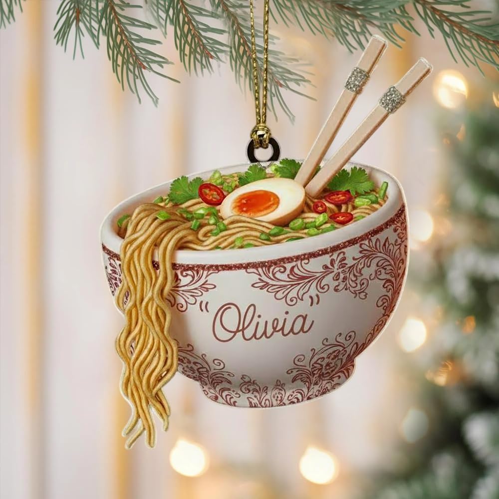 Amazon.com: Personalized Ramen Bowl Christmas Ornament 2025, Custom ...