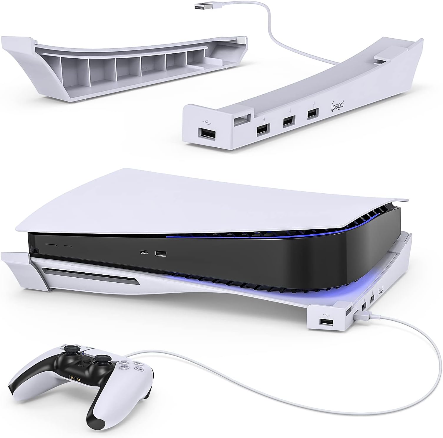 MENEEA Support Horizontal pour Console PS5 avec Hub USB à 4 Ports ...