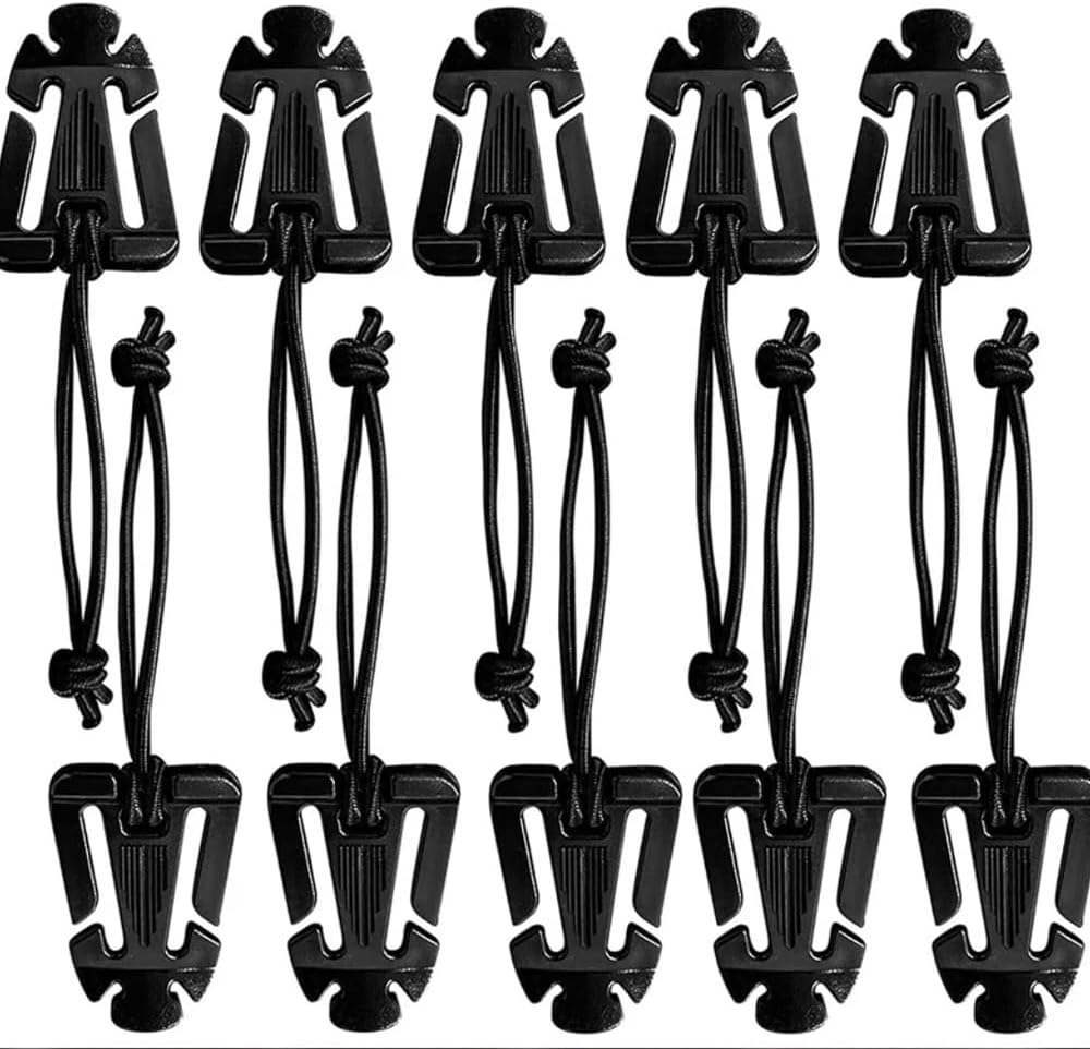 Amazon.co.jp: [MINBOOT] ウェブドミネーター リュック 紐 まとめる ウェビングバックル ゴムひも付き ウェビング 固定 硬質プラスチック製 (10個セット ブラック ...