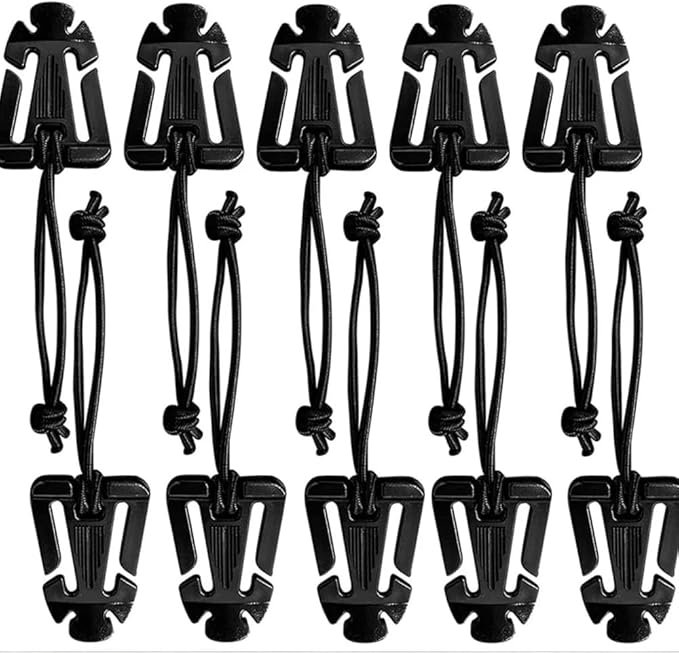 Amazon.co.jp: [MINBOOT] ウェブドミネーター リュック 紐 まとめる ウェビングバックル ゴムひも付き ウェビング 固定 硬質プラスチック製 (10個セット ブラック ...