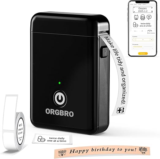 ORGBRO X1 Label Maker Machine with Tape Thermal Portable Bluetooth ...