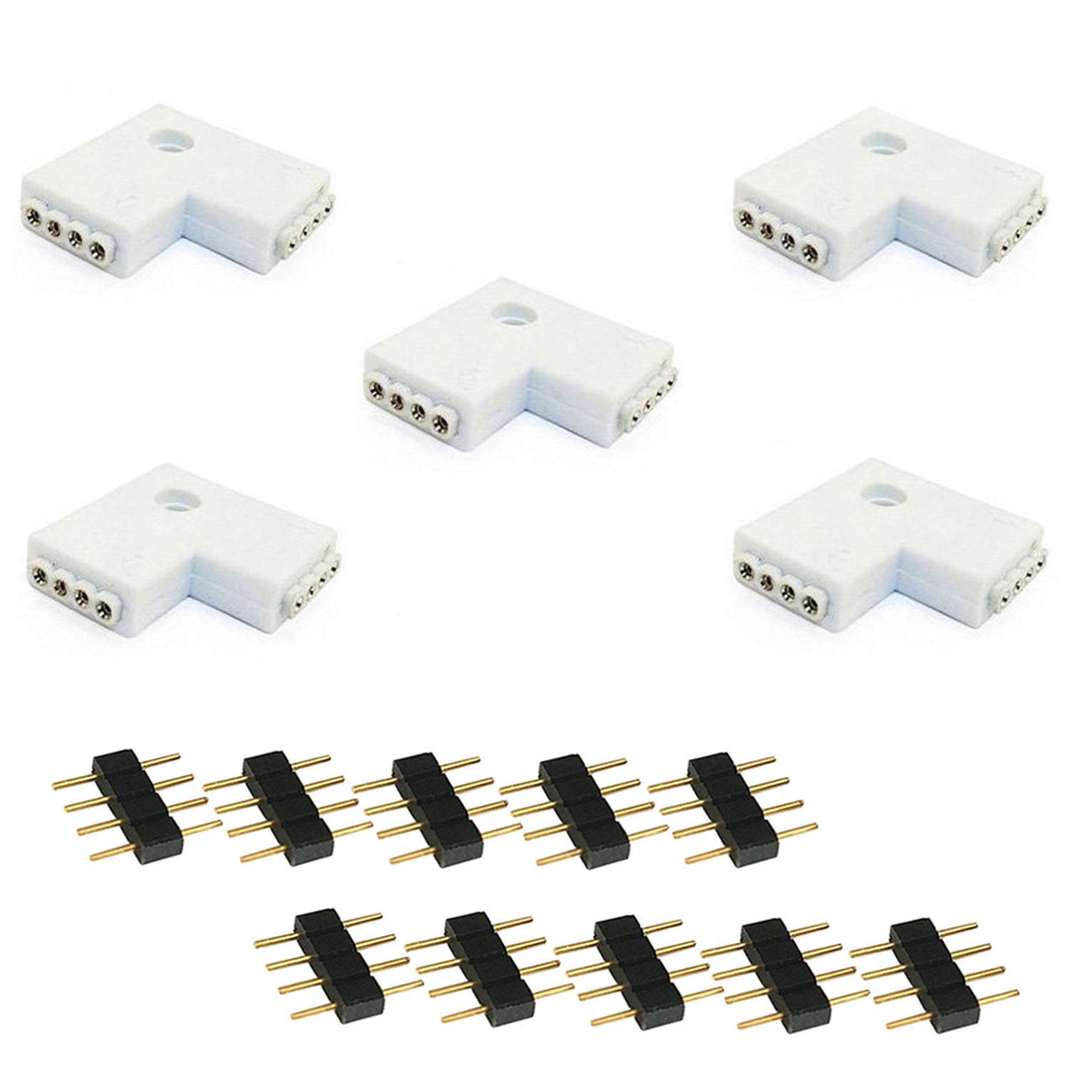 Buy Kabenjee 5 x L Shape Quick Connector, RGB LED Corner Connector, LED ...