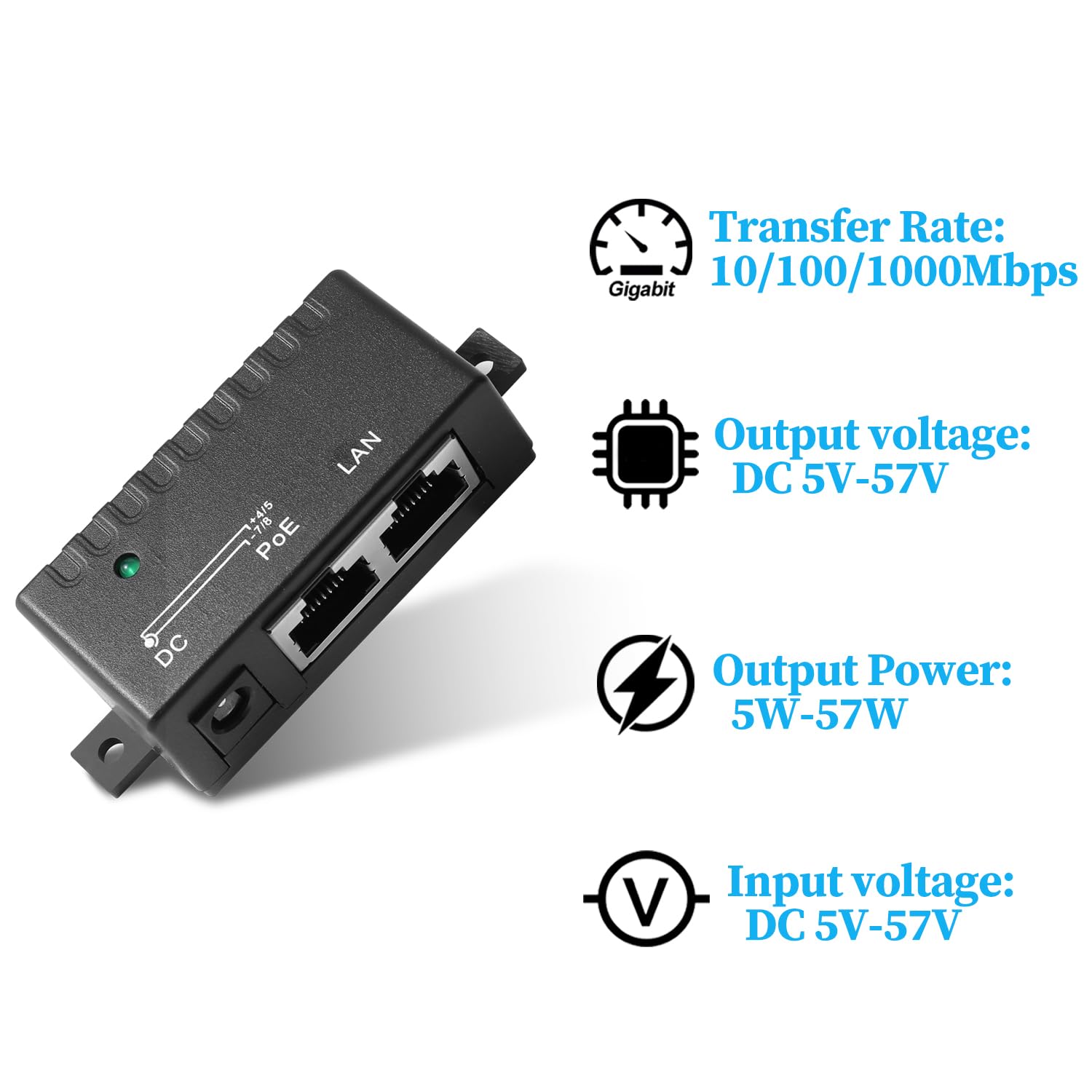 Snapklik.com : REVODATA Gigabit PoE Injector 10/100/1000Mbps Ethernet ...