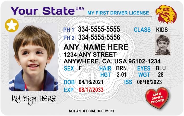 Amazon.com: Kids Drivers License with Card Holder Layard-Customized ...
