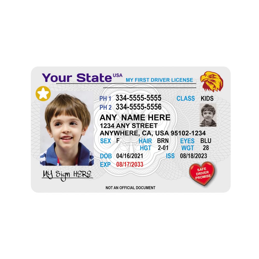 Amazon.com: Kids Drivers License with Card Holder Layard-Customized ...