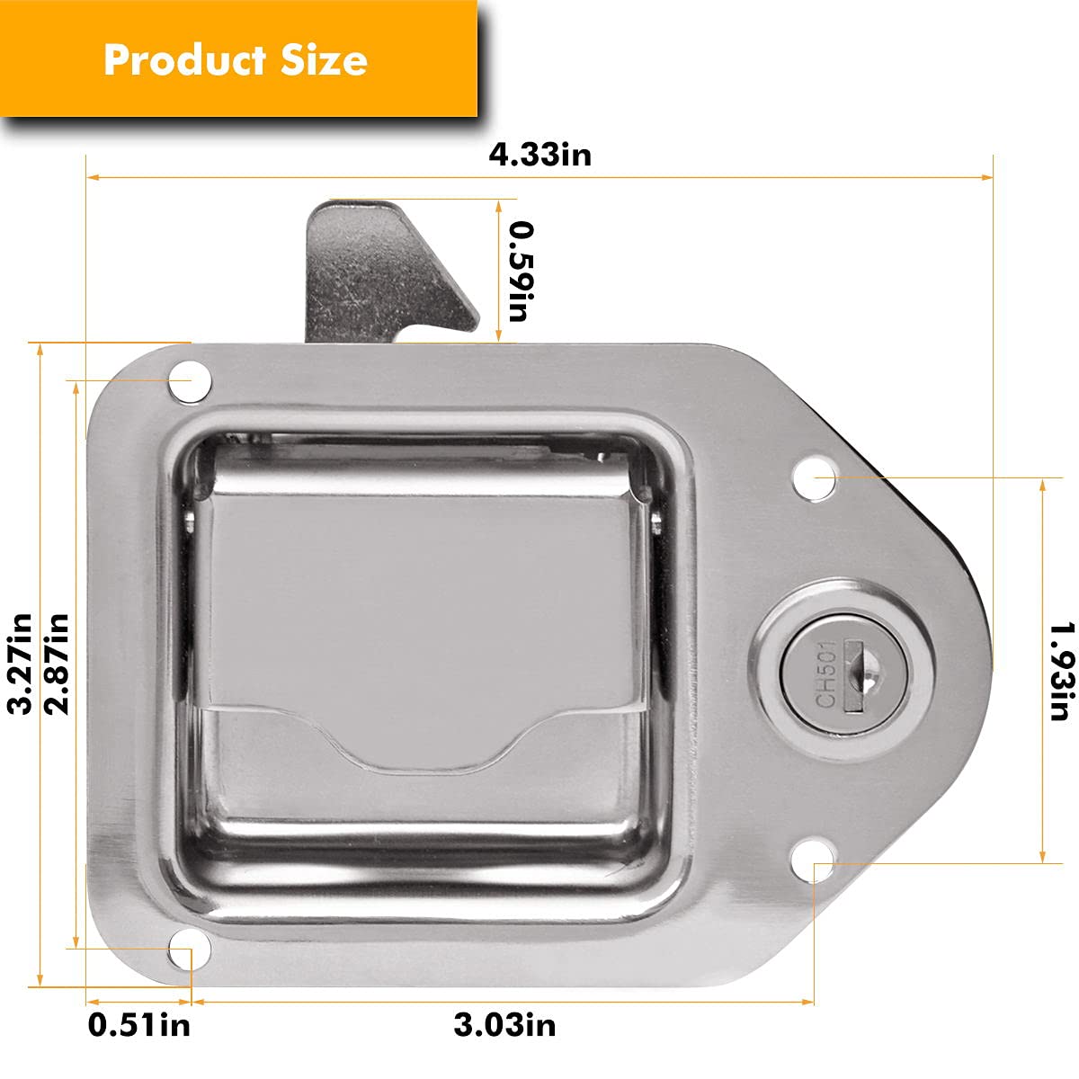 Snapklik.com : Truck Tool Box Latch Replacement Kit- 304 Stainless ...