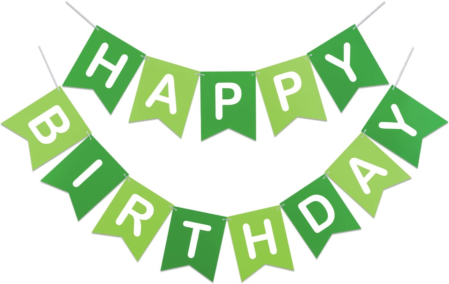 Amazon.com: LITAUS, Green Happy Birthday Banner - Pre-Strung, 9 ft, No ...