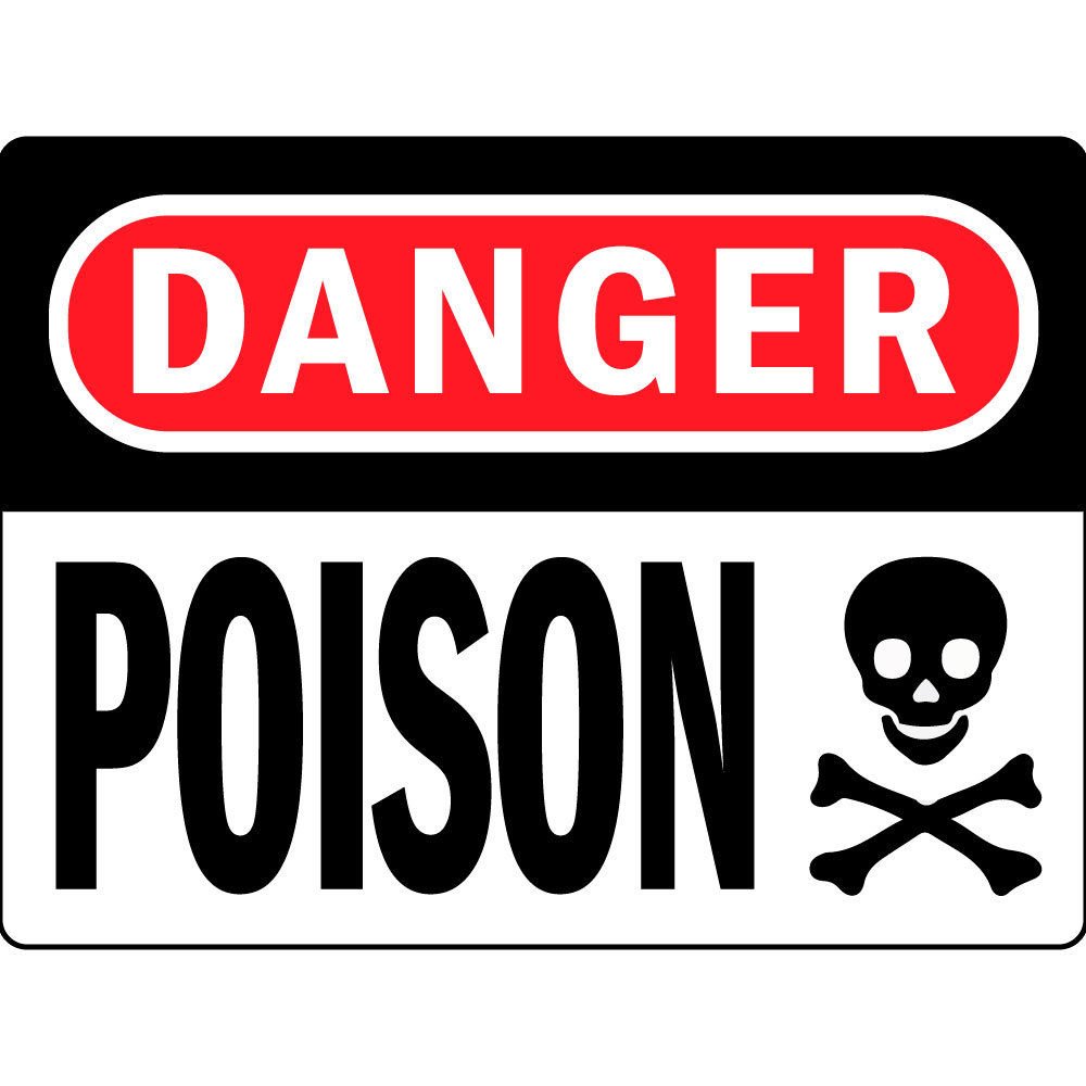 Amazon.com : Danger Poison OSHA SignVinyl Sticker Decal 8" : Office ...