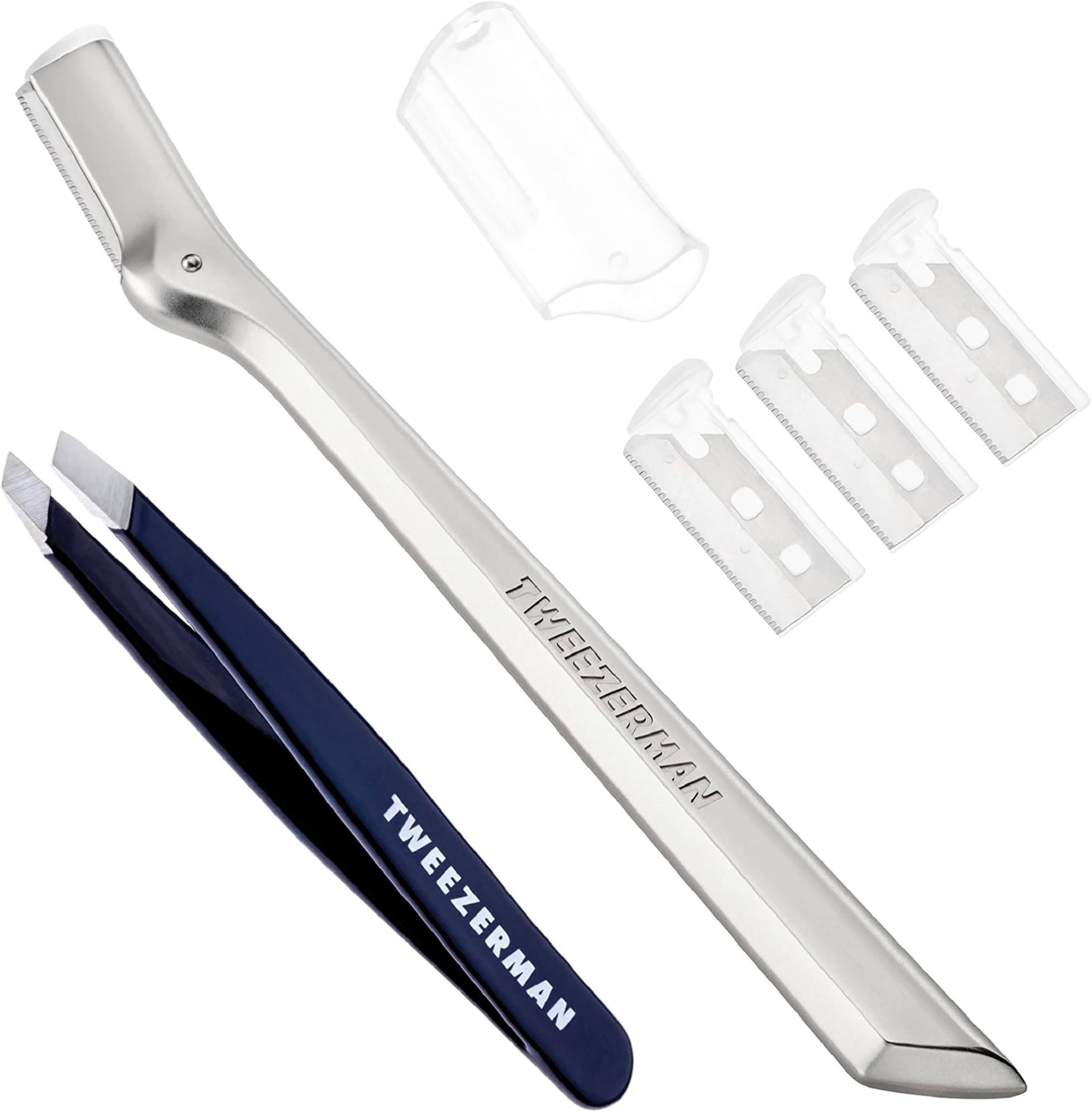 Amazon.com: Tweezerman Exclusive Eyebrow Razor & Evening Blue Mini ...